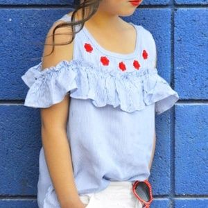 Shirts & Tops | Embroidered Cold Shoulder Top | Poshmark